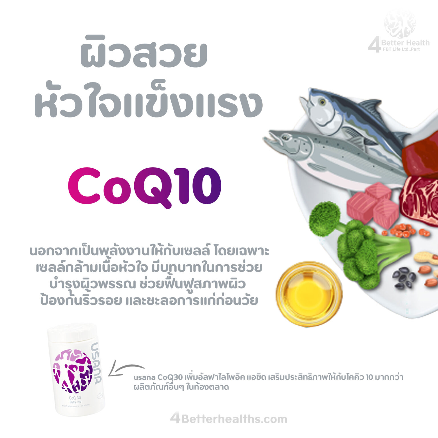 ผิวสวย หัวใจแข็งแรงด้วย CoQ10 – Usana ยูซานา ผลิตภัณฑ์เสริมอาหารยูซานา